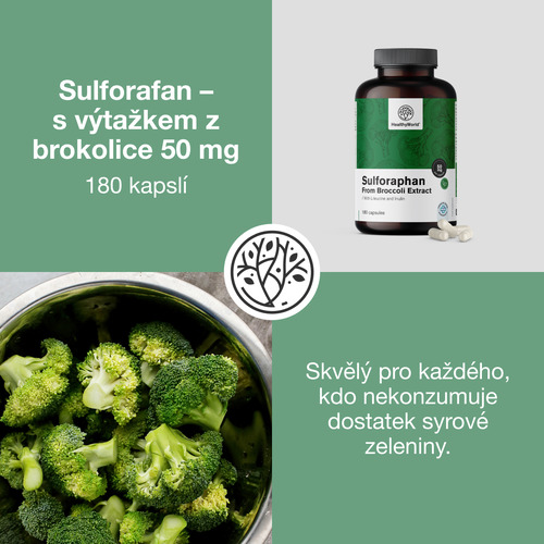 Sulforafan – z výtažku z brokolice 50 mg, 180 kapslí - FutuNatura.cz